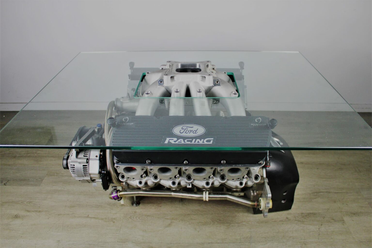 A Roush-Yates Ford FR9 NASCAR V8 Racing Engine Coffee Table