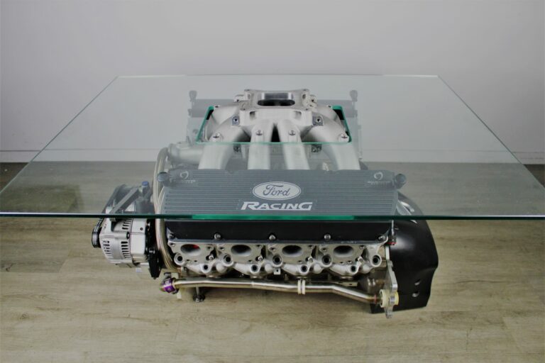 A Roush-Yates Ford FR9 NASCAR V8 Racing Engine Coffee Table