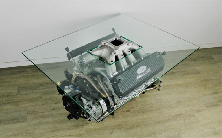 A Roush-Yates Ford FR9 NASCAR V8 Racing Engine Coffee Table