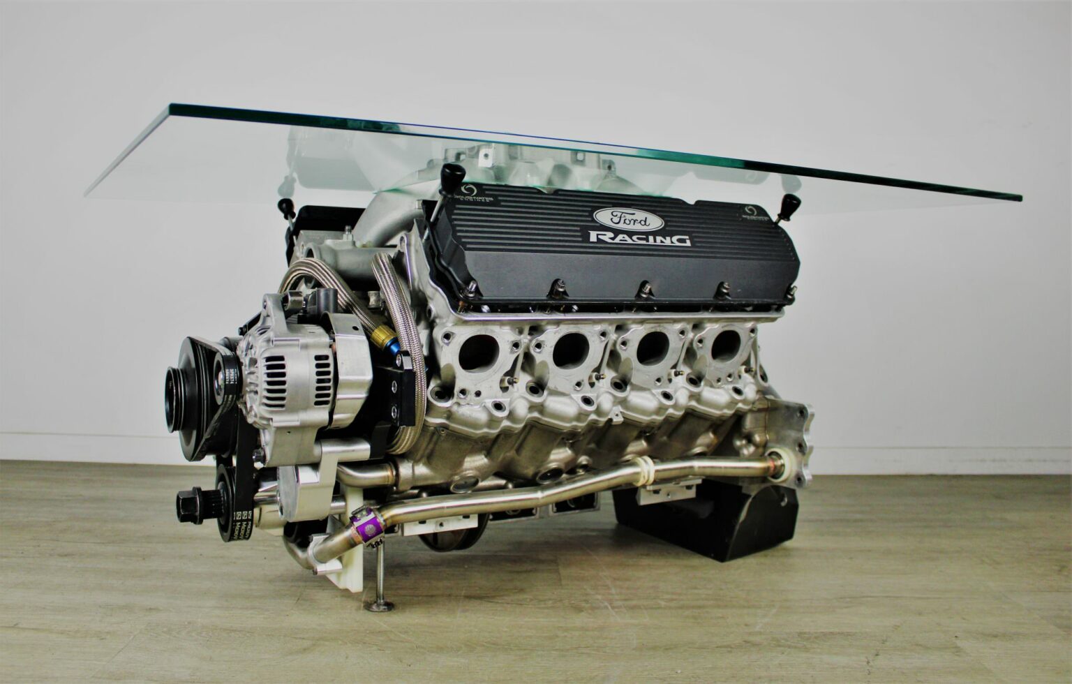 A Roush-Yates Ford FR9 NASCAR V8 Racing Engine Coffee Table