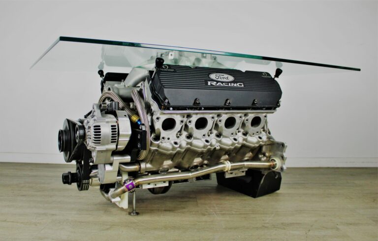 A Roush-Yates Ford FR9 NASCAR V8 Racing Engine Coffee Table