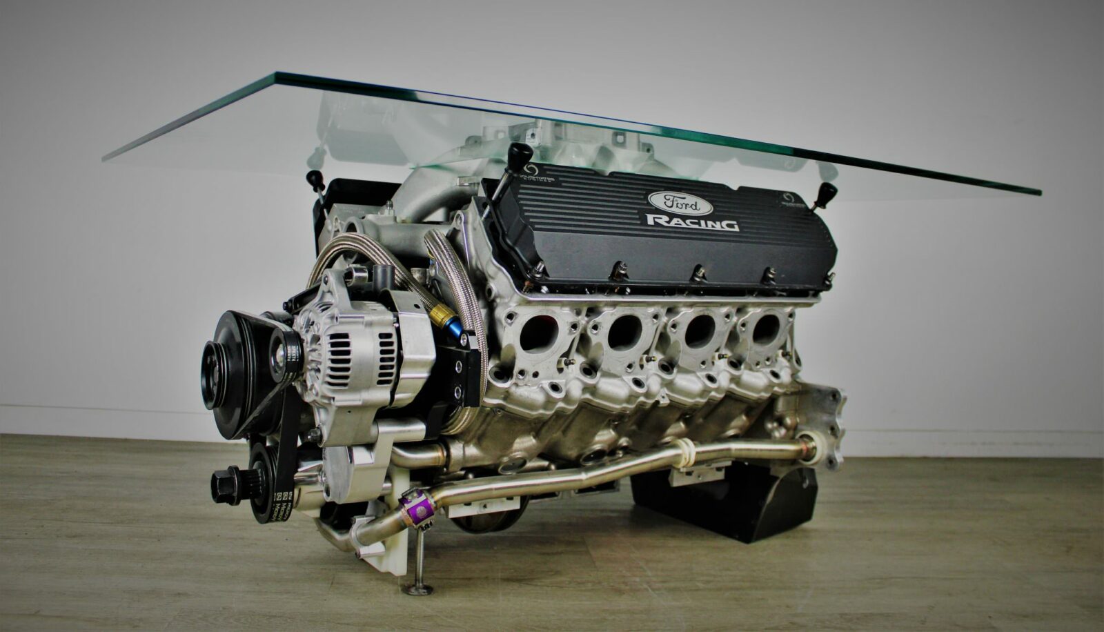 A Roush-Yates Ford FR9 NASCAR V8 Racing Engine Coffee Table