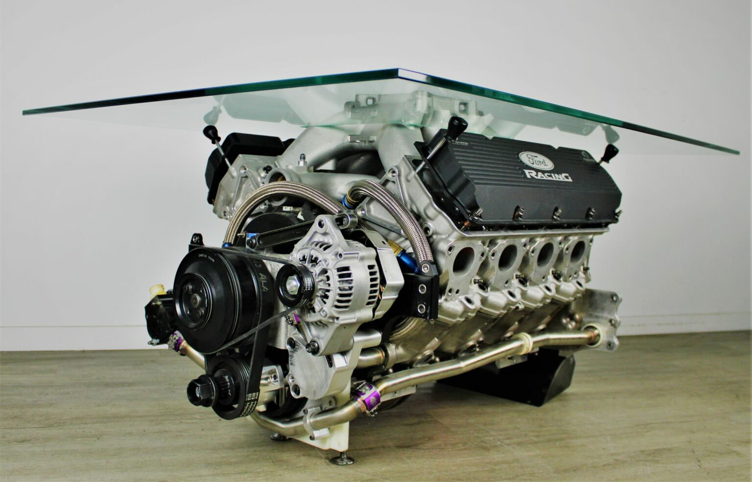 A Roush-Yates Ford FR9 NASCAR V8 Racing Engine Coffee Table
