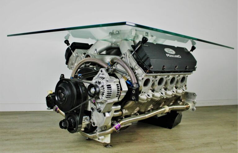A Roush-Yates Ford FR9 NASCAR V8 Racing Engine Coffee Table