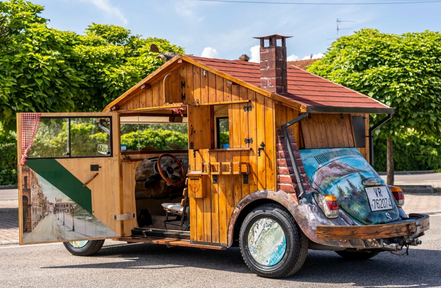For Sale: A Volkswagen Beetle Swiss Cabin (With A Working Chimney)