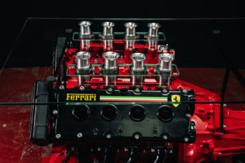 A Ferrari F105 V8 Engine Coffee Table