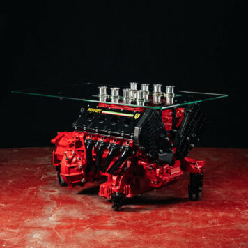 A Ferrari F105 V8 Engine Coffee Table