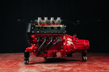 A Ferrari F105 V8 Engine Coffee Table