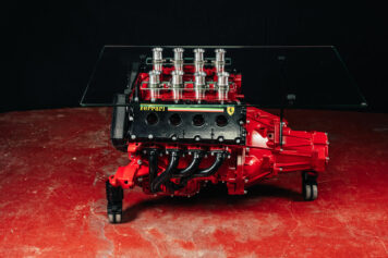 A Ferrari F105 V8 Engine Coffee Table