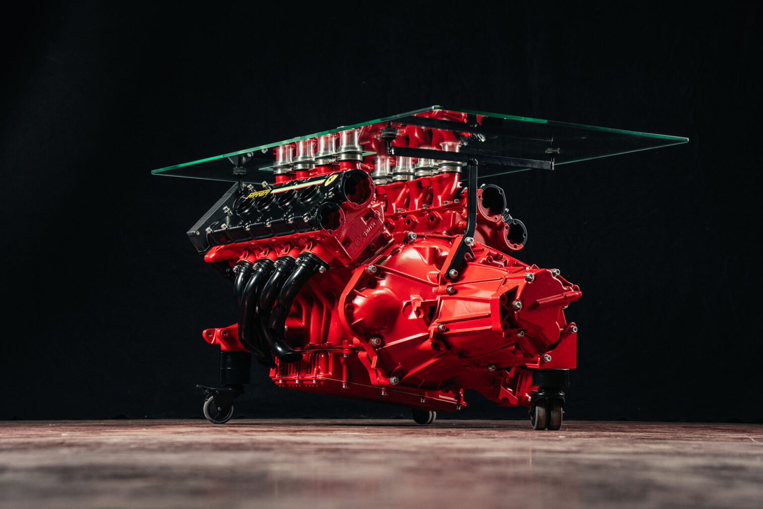 A Ferrari F105 V8 Engine Coffee Table