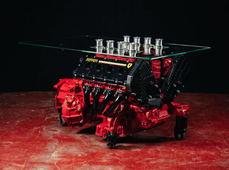 A Ferrari F105 V8 Engine Coffee Table