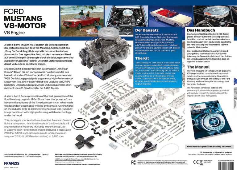 A 1:3 Scale Ford Mustang V8 Engine Model Kit - With Moving Internals
