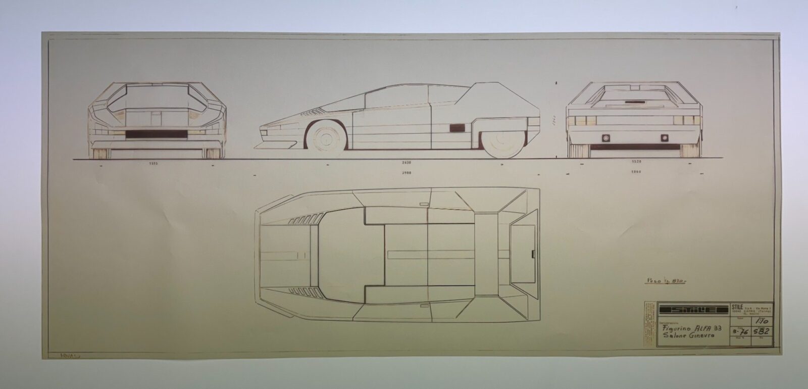 A Collection Of Original Factory Bertone Blueprints