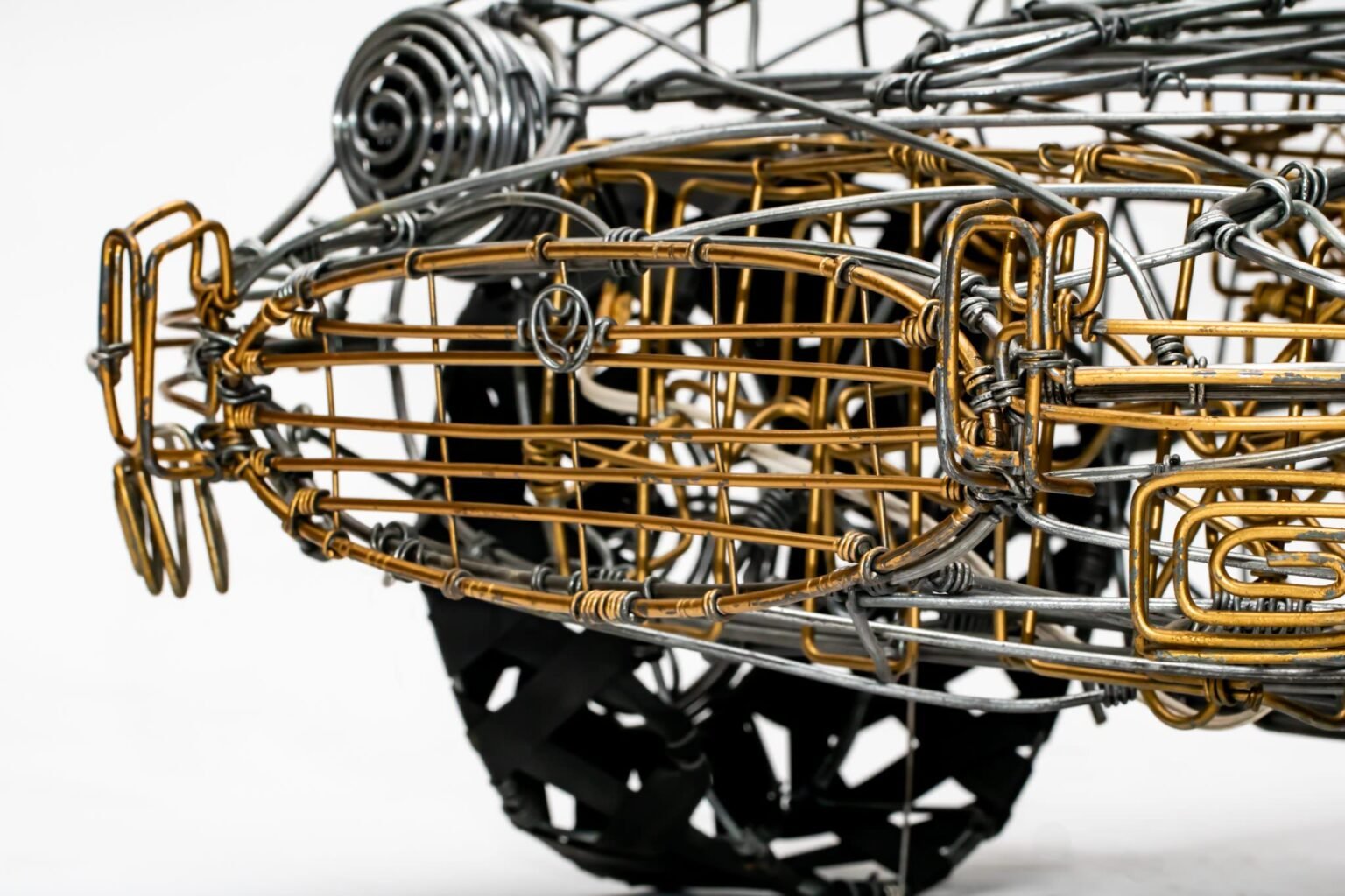 A Jaguar E-Type Series 3-Style Wire Frame Sculpture