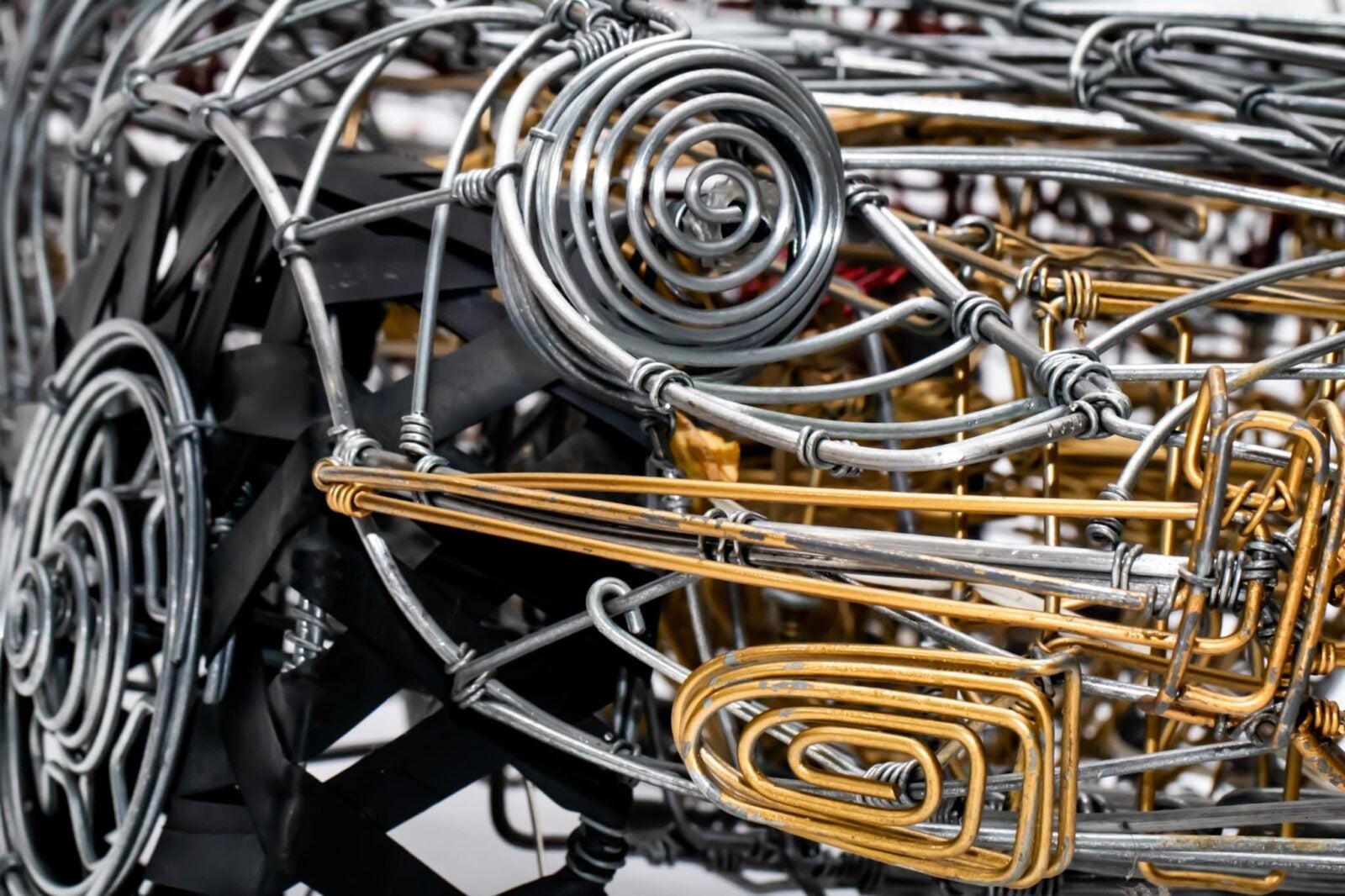 A Jaguar E-Type Series 3-Style Wire Frame Sculpture