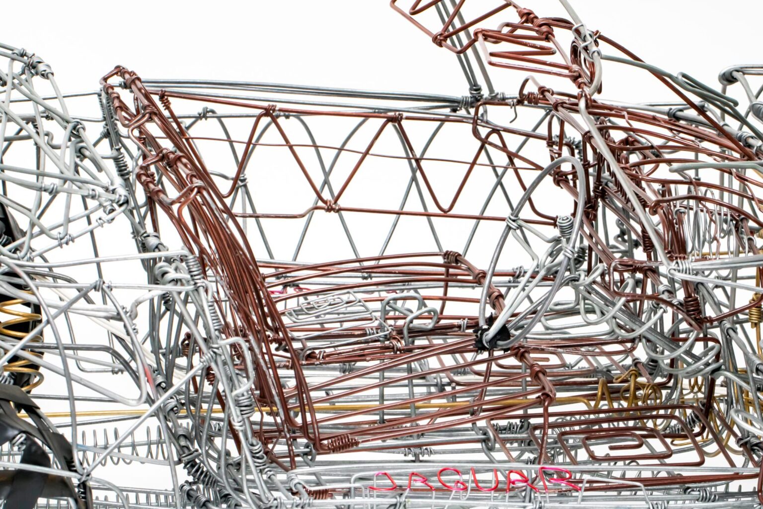 A Jaguar E-Type Series 3-Style Wire Frame Sculpture