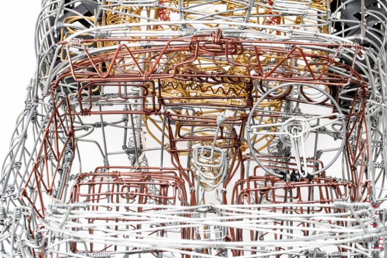 A Jaguar E-Type Series 3-Style Wire Frame Sculpture