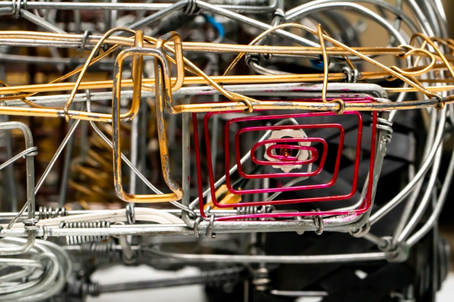 A Jaguar E-Type Series 3-Style Wire Frame Sculpture