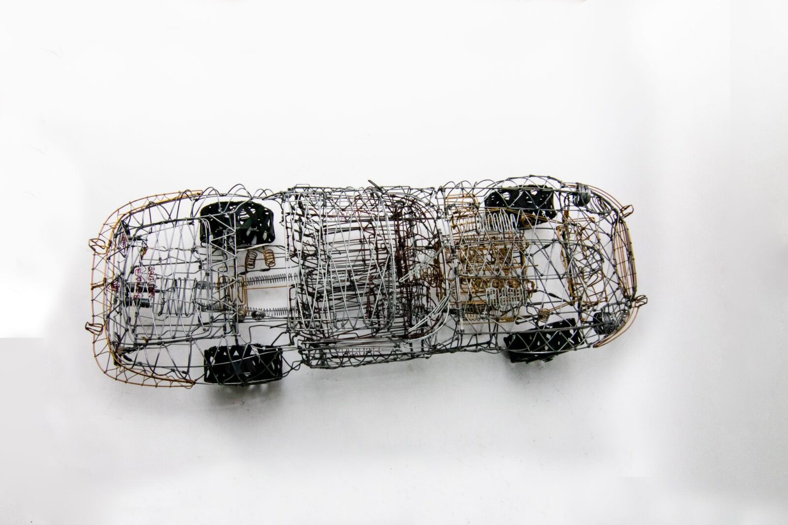 A Jaguar E-Type Series 3-Style Wire Frame Sculpture
