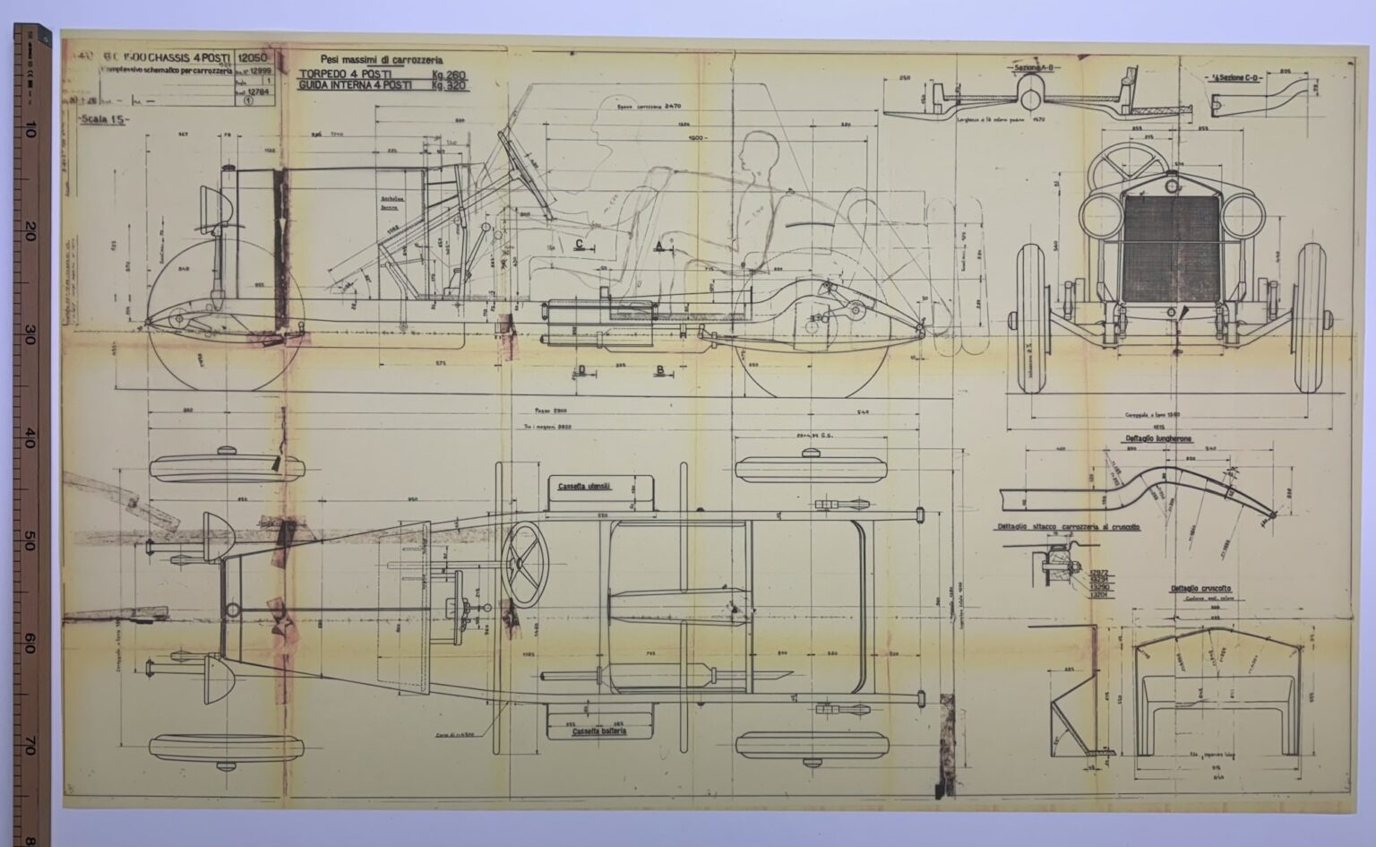 A Fascinating Set Of Vintage Alfa Romeo Factory Blueprints