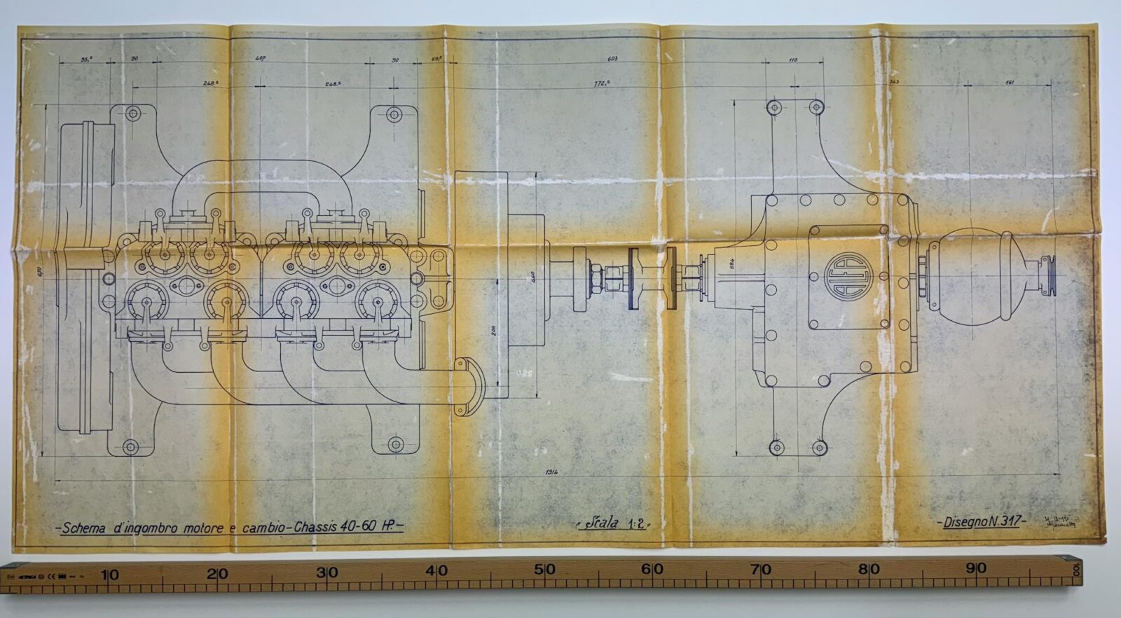 A Fascinating Set Of Vintage Alfa Romeo Factory Blueprints
