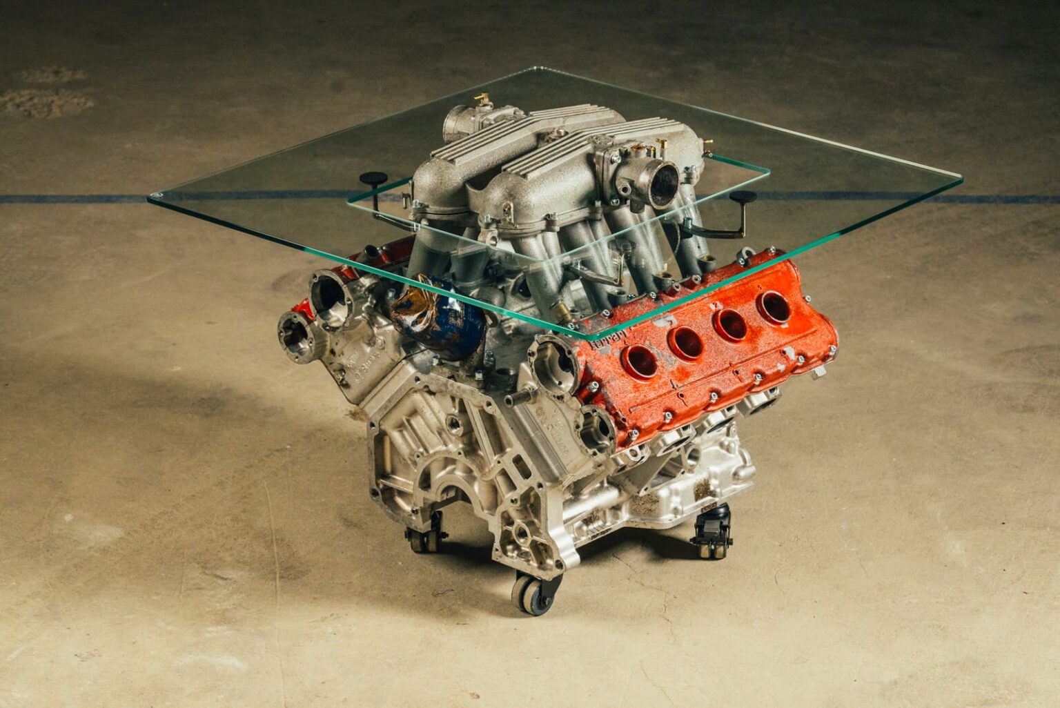Perfect Patina: A Ferrari F119 V8 Engine Coffee Table