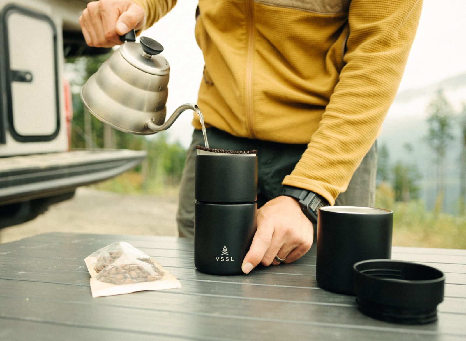 Camp Coffee Essentials: The VSSL Nest Pour Over Coffee Kit – $75 USD