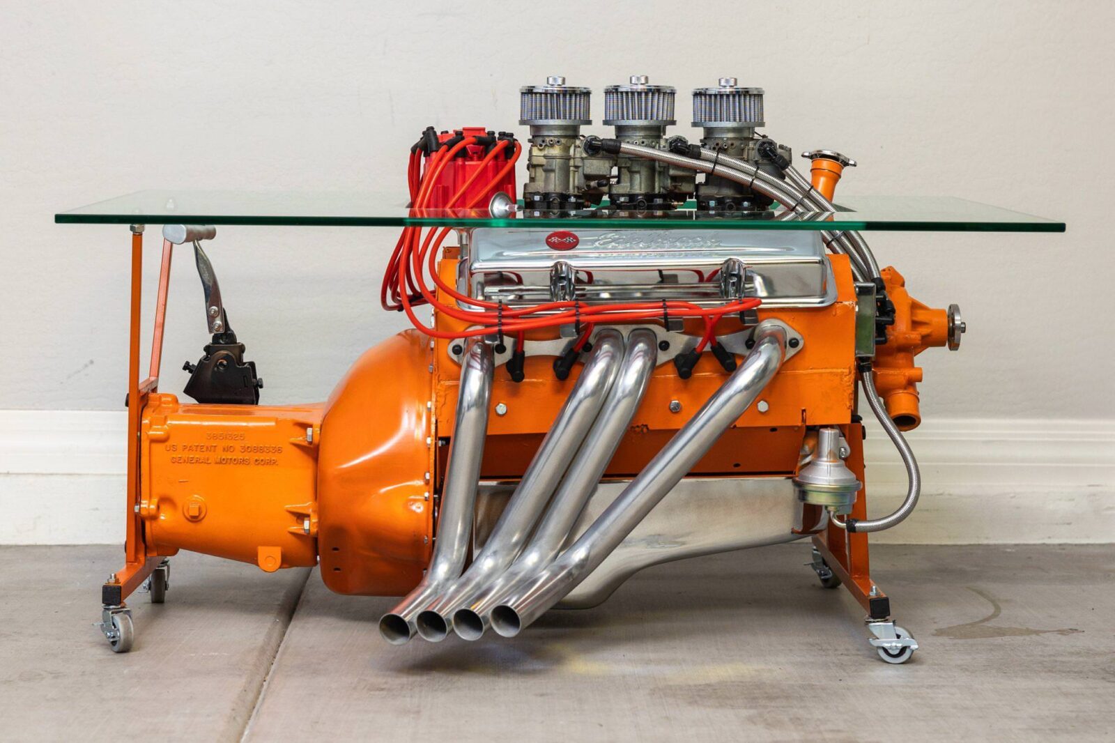 A Small Block Chevrolet V8 Coffee Table