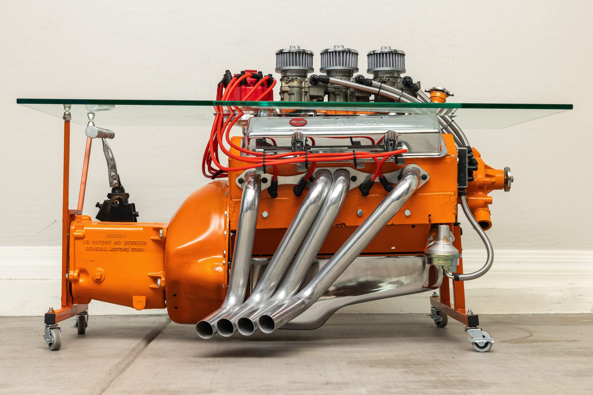 A Small Block Chevrolet V8 Coffee Table