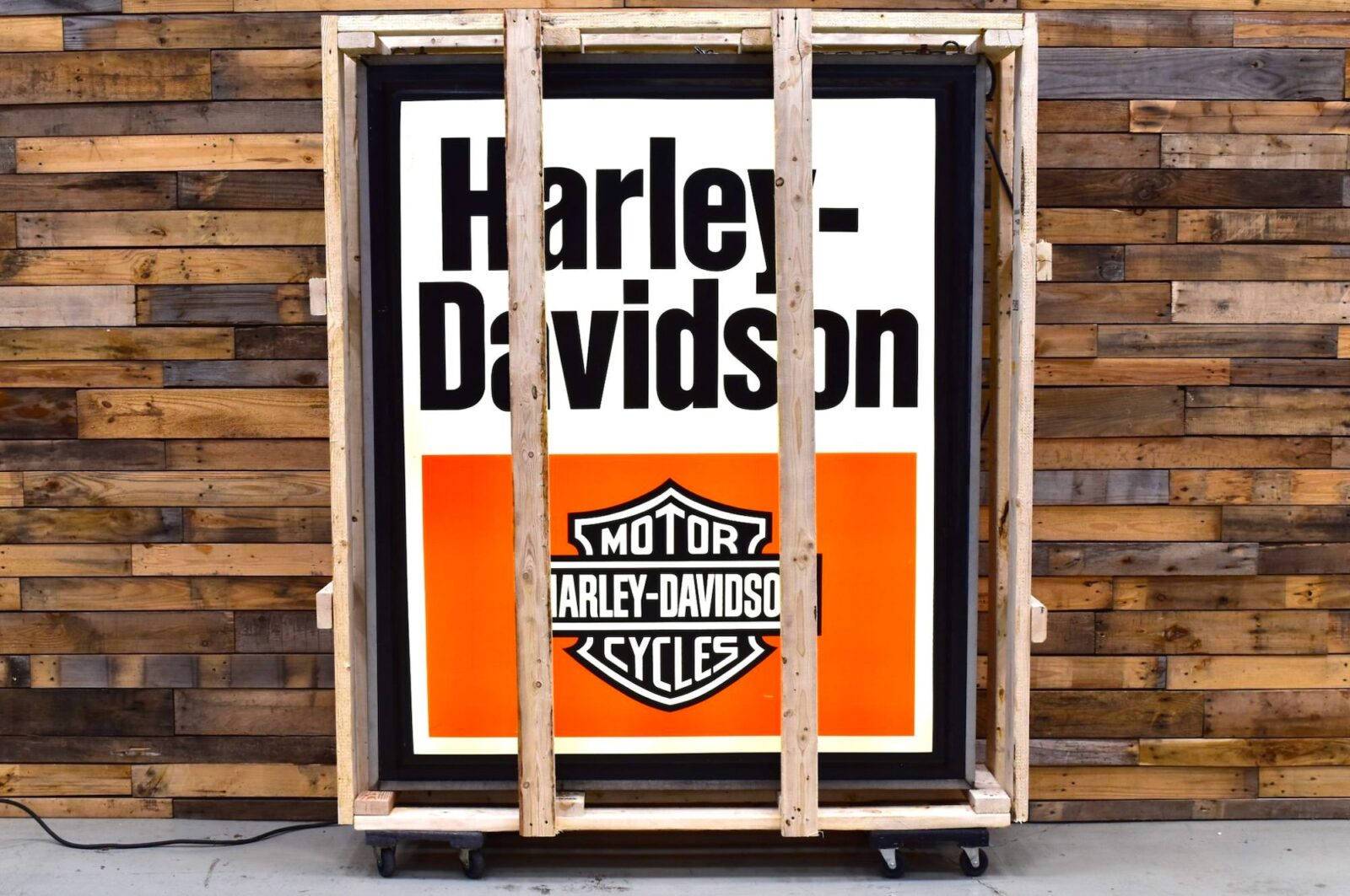 An Illuminated Harley-Davidson Dealership Sign From The 1980s
