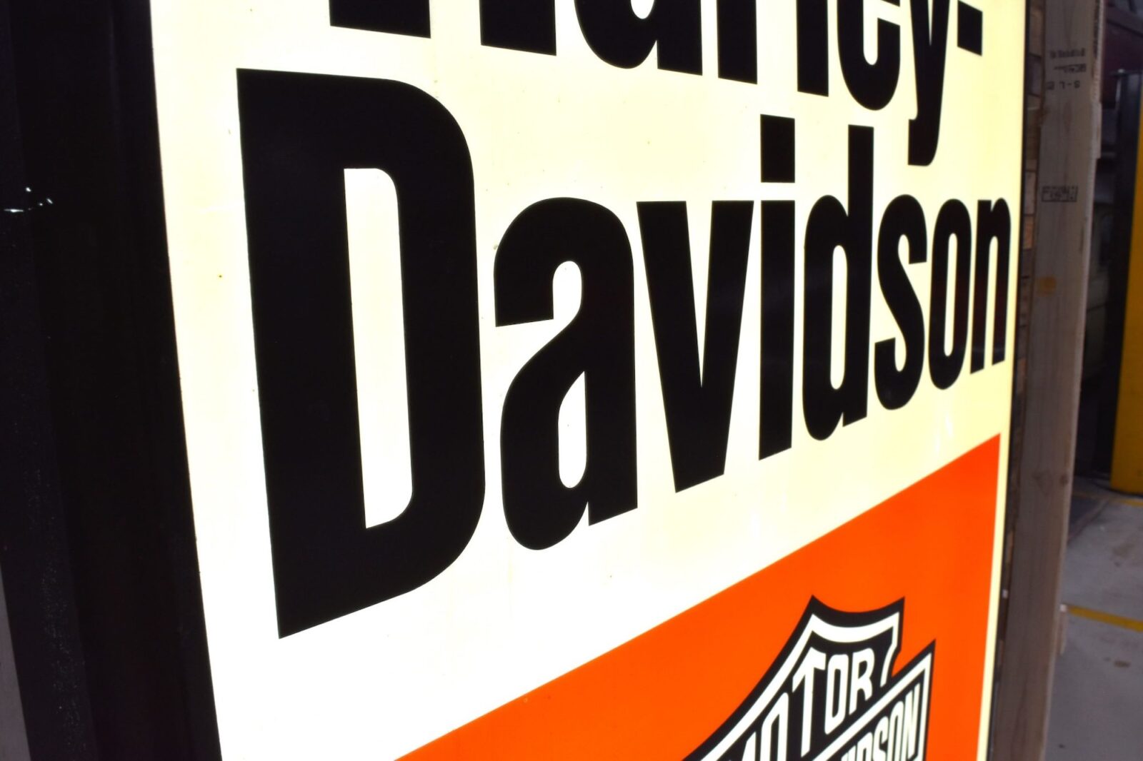 An Illuminated Harley-Davidson Dealership Sign From The 1980s