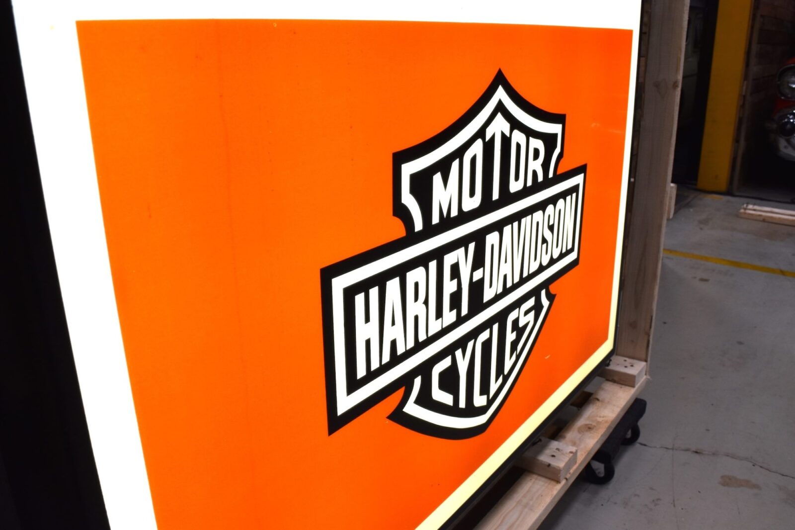An Illuminated Harley-Davidson Dealership Sign From The 1980s