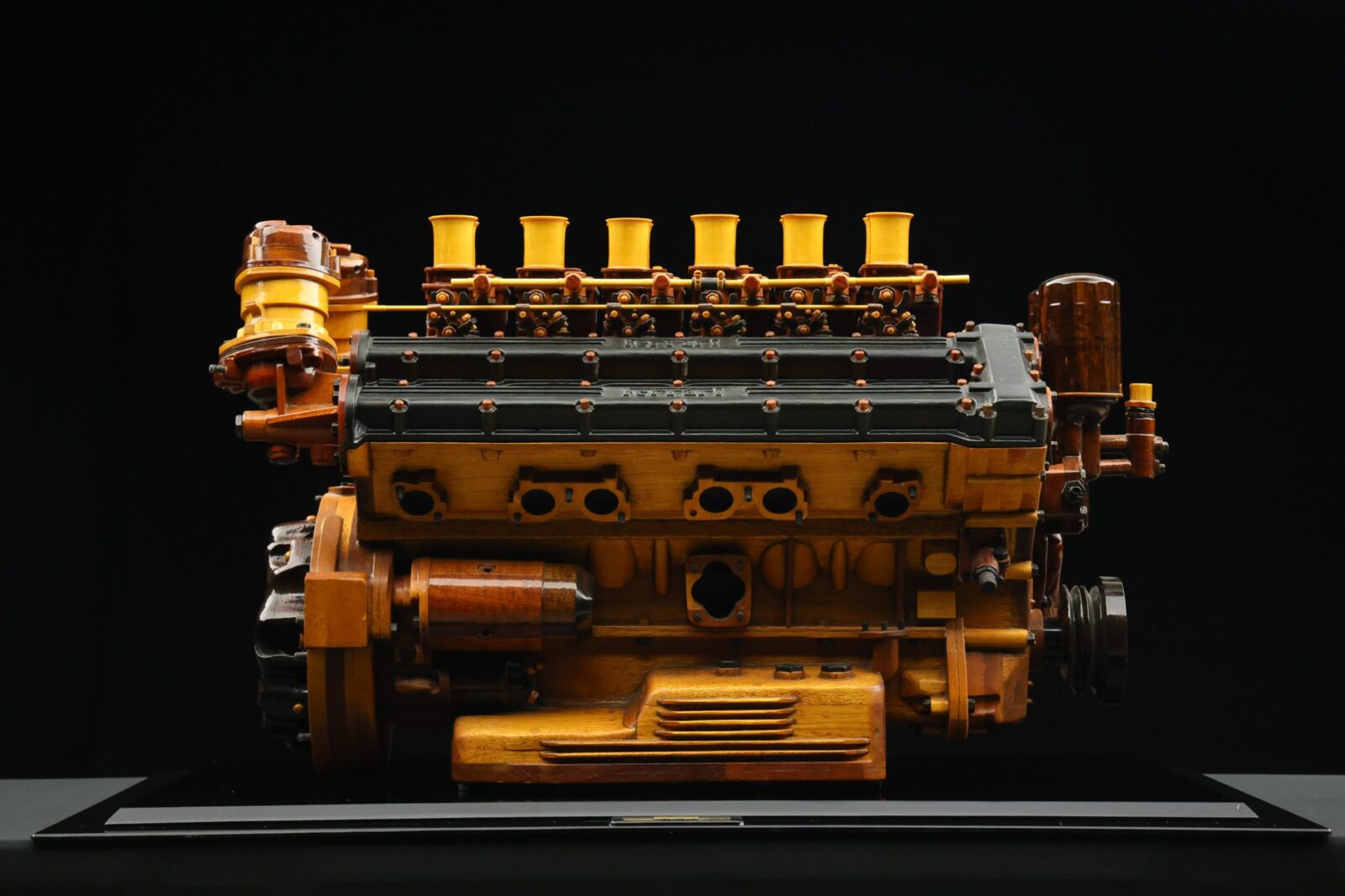 A 1:1 Scale Ferrari "Colombo" V12 Made Entirely From Wood