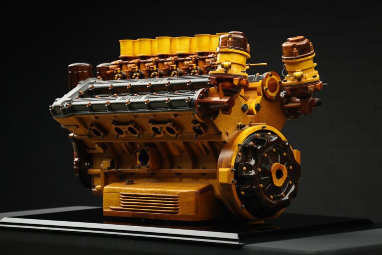 A 1:1 Scale Ferrari "Colombo" V12 Made Entirely From Wood