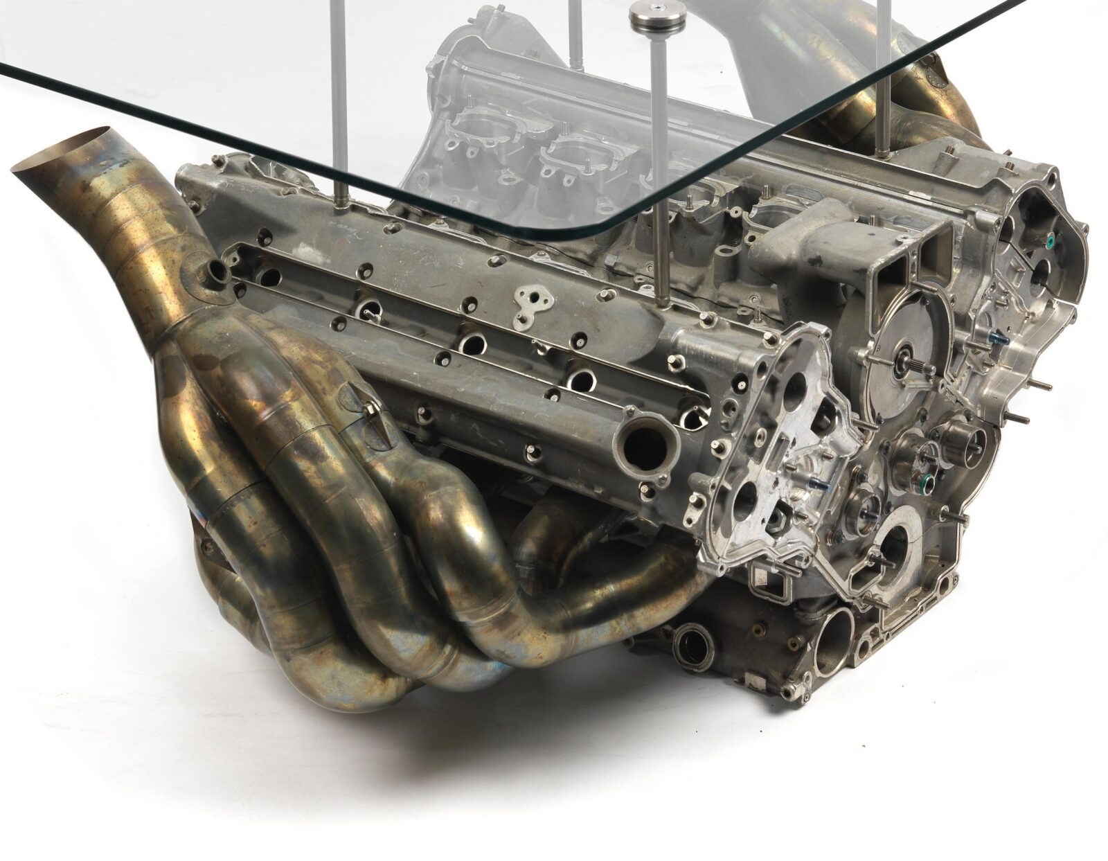 A Ferrari F2001 Formula 1 V10 Engine Coffee Table