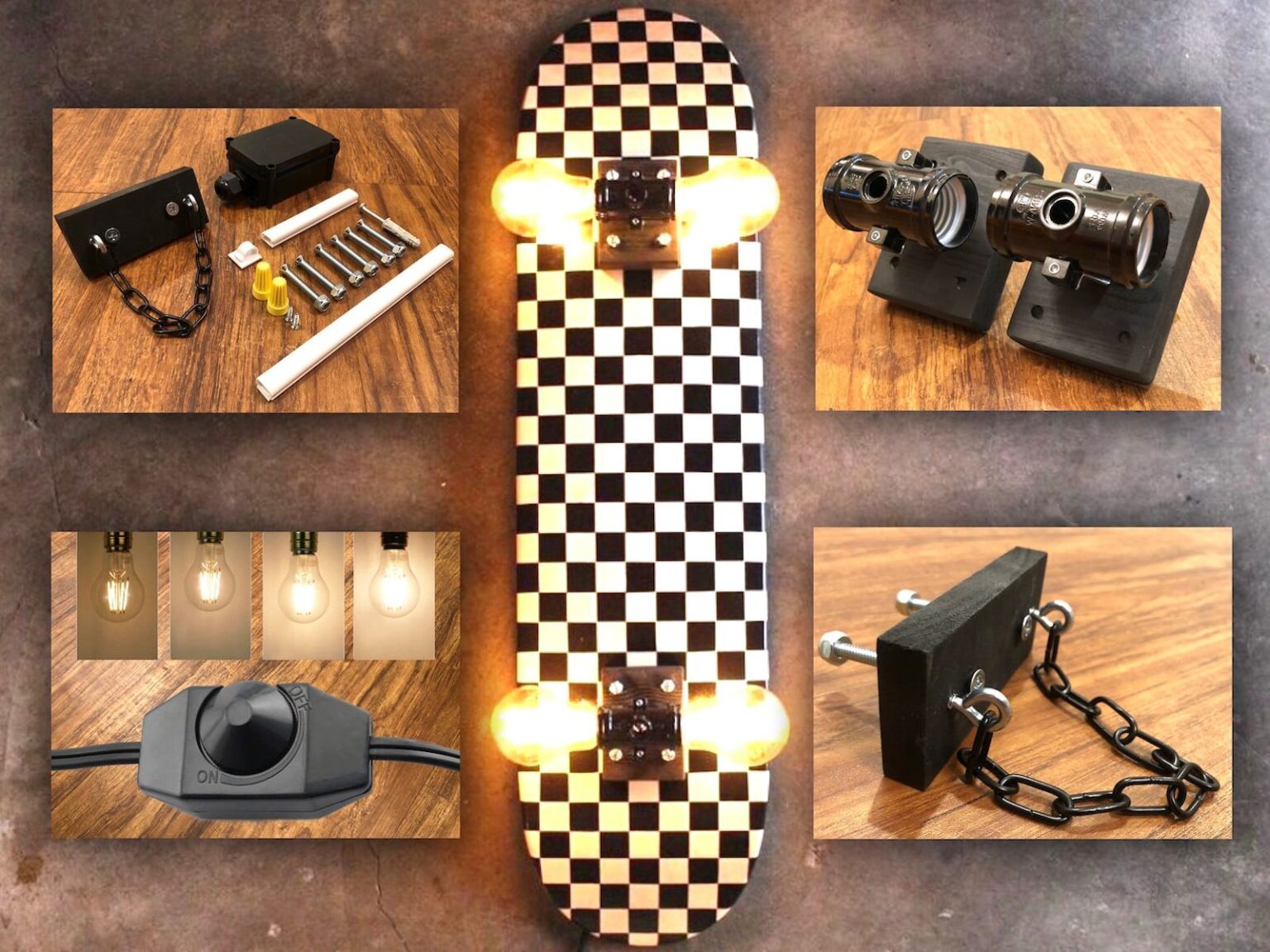 Skateboard Lamp Kit: Turn Any Skateboard Into A Lamp