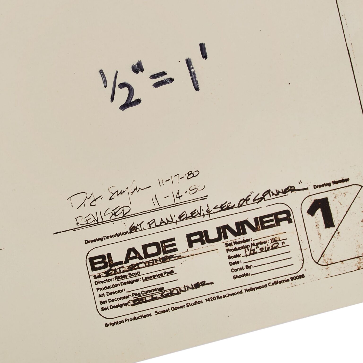 A Set Of Blade Runner Blueprint Reproductions – $300+ USD
