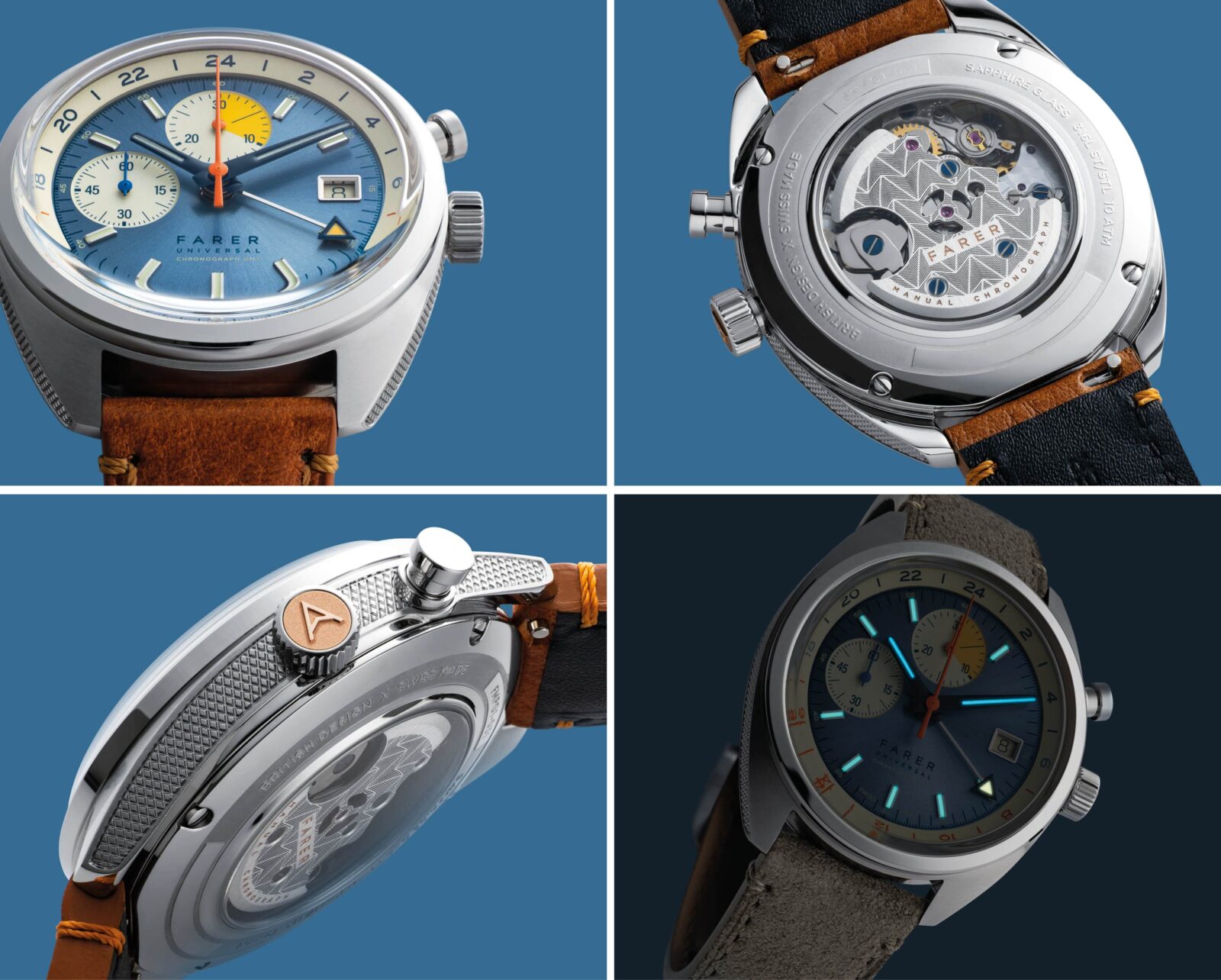 This Is The New Farer Cobb III: A Monopusher Chronograph GMT