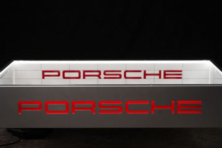 Porsche Coffee Table Containing 45 Scale Model Cars