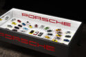 Porsche Coffee Table Containing 45 Scale Model Cars