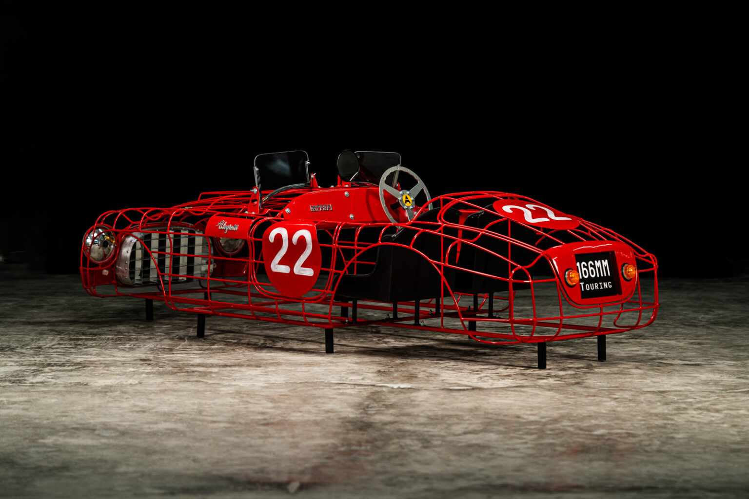 An Incredible 7-Foot Long Ferrari 166 MM Wire Sculpture