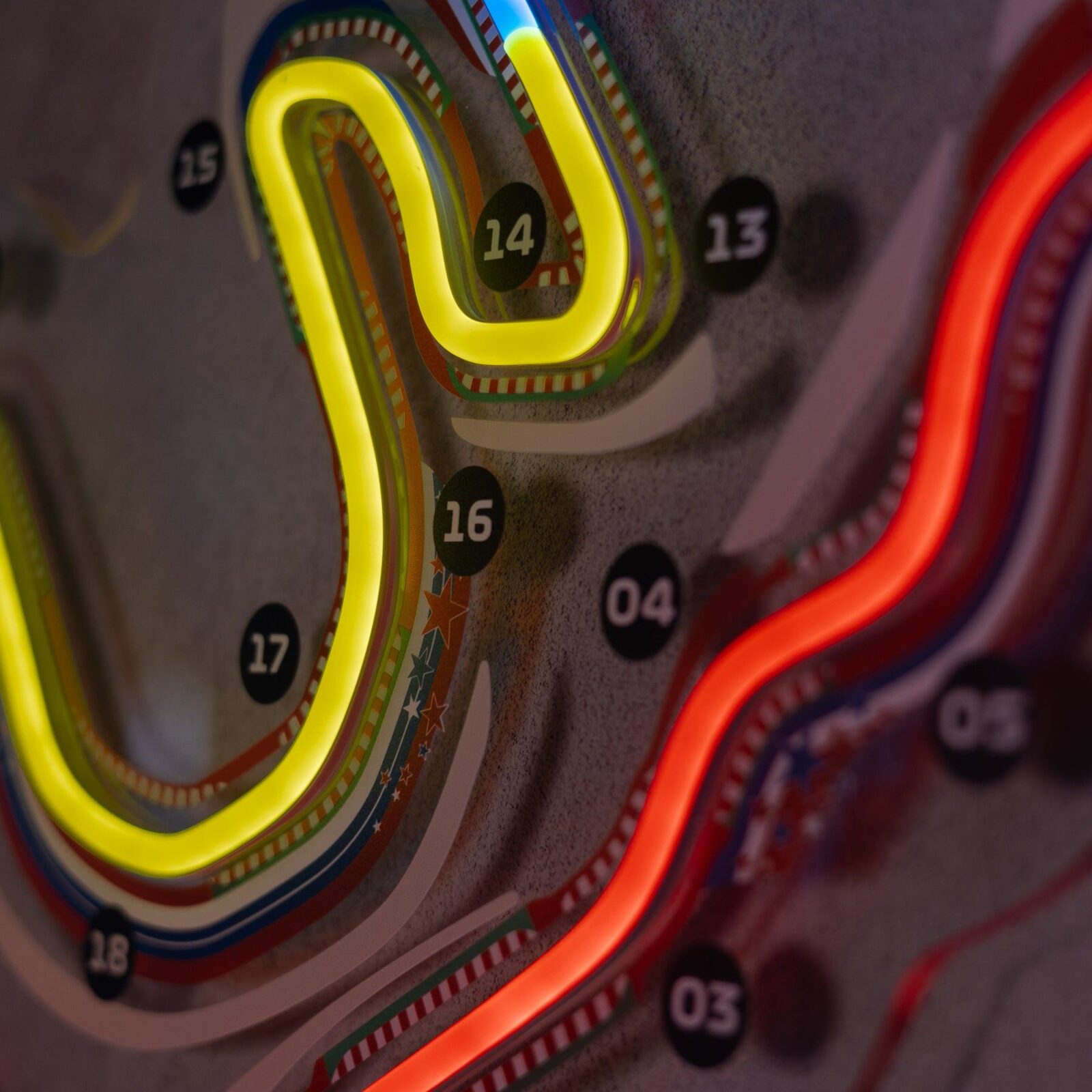 For Sale: Neon Race Track Silhouettes By Petrol Vibes