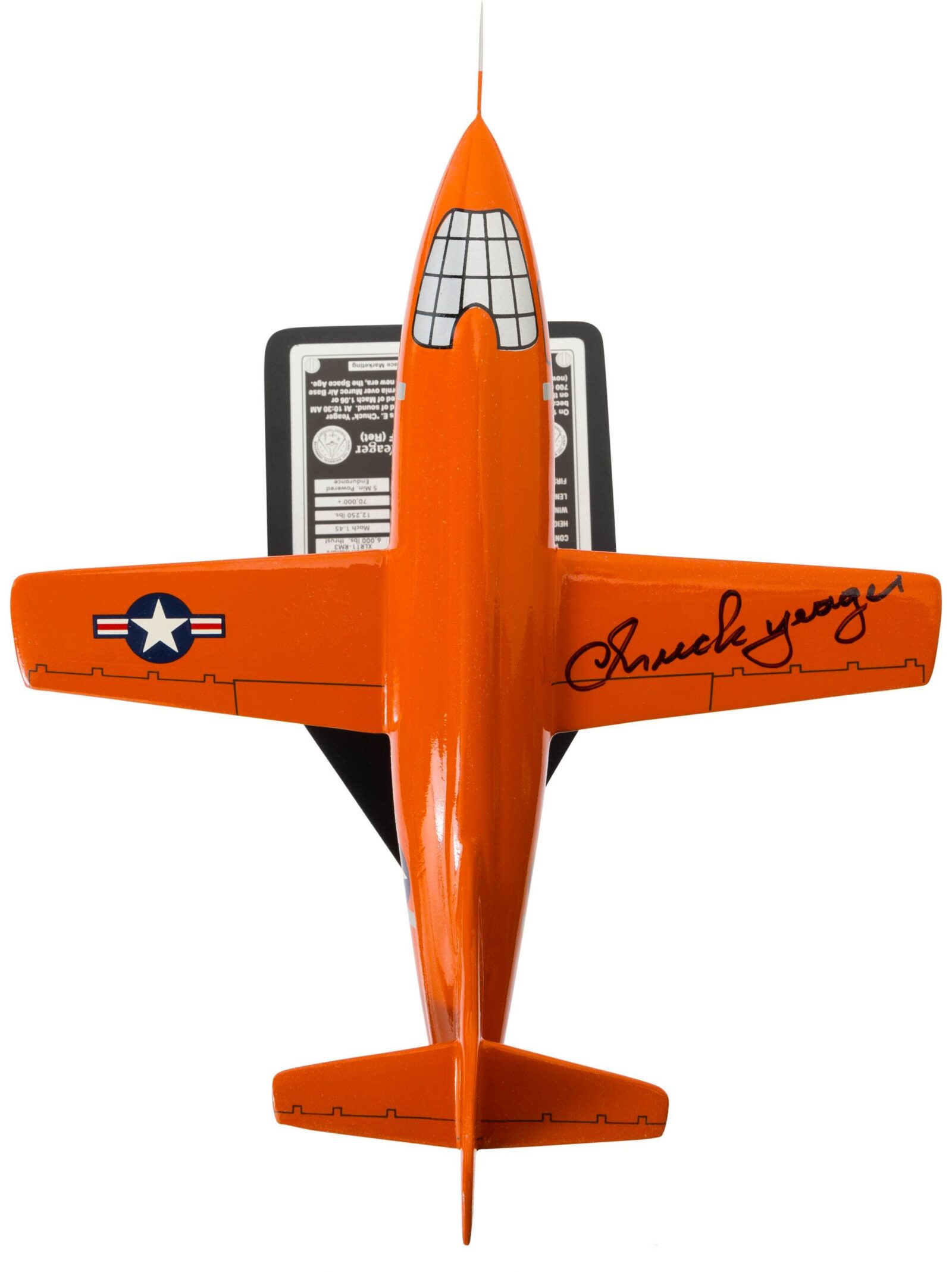 A Chuck Yeager Signed Bell X-1 Rocket Research Plane 1/32 Model