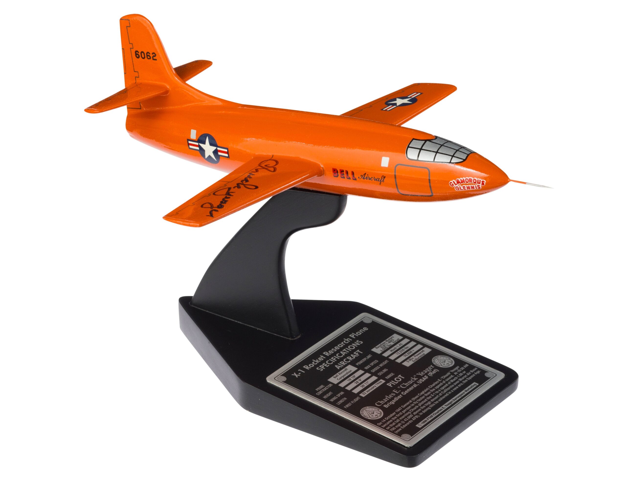 A Chuck Yeager Signed Bell X-1 Rocket Research Plane 1/32 Model