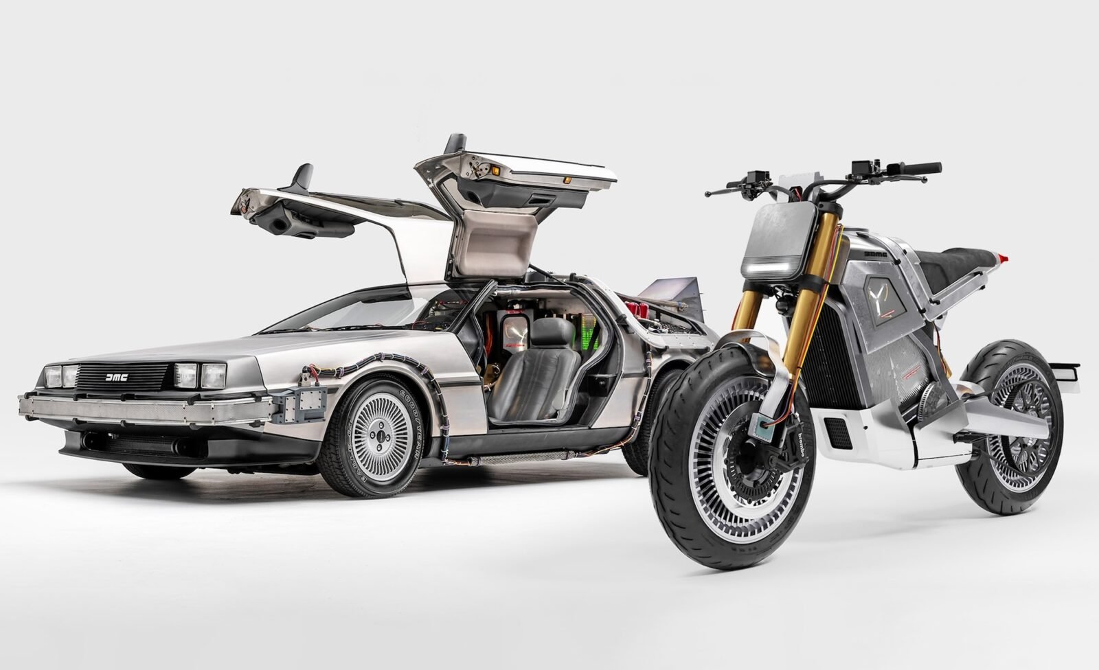 A DeLorean-Inspired “Back to the Future” Electric Motorcycle