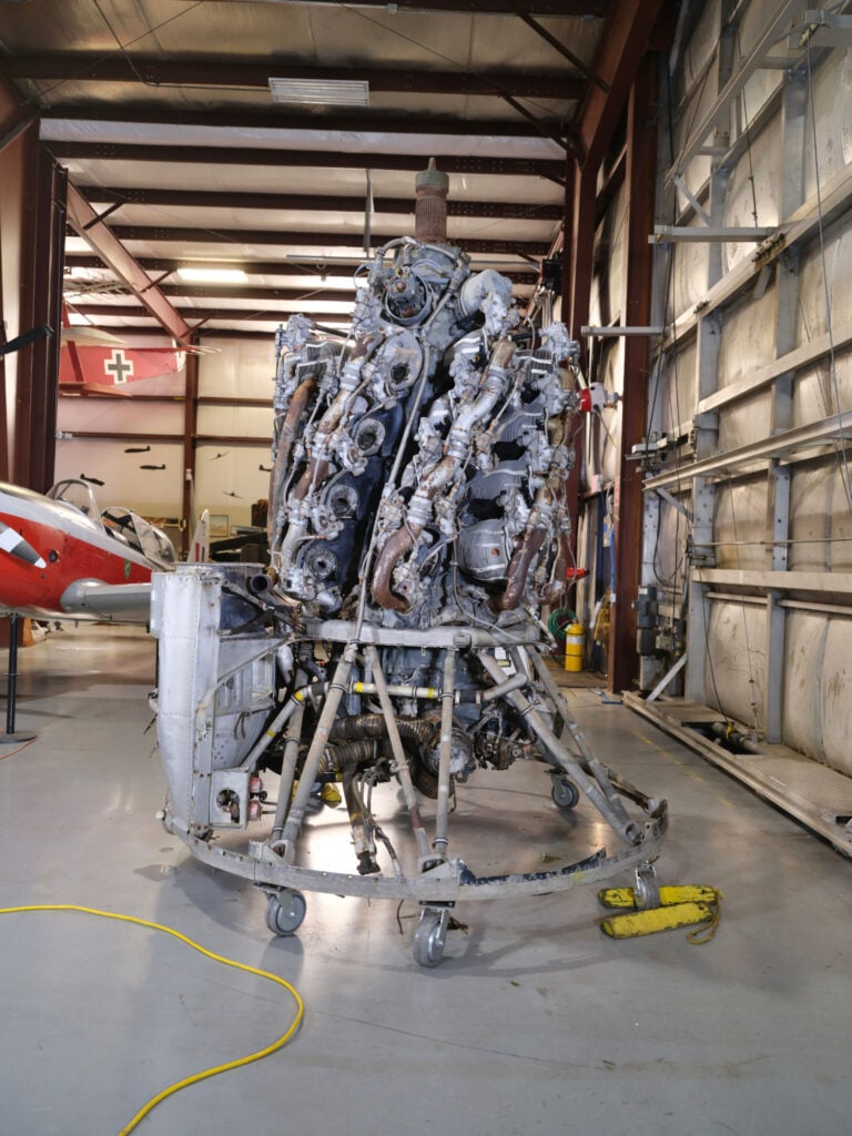 A 71.5 Liter 4,300 BHP Pratt & Whitney R-4360 Wasp Major 28 Cylinder Engine