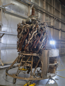 A 71.5 Liter 4,300 BHP Pratt & Whitney R-4360 Wasp Major 28 Cylinder Engine