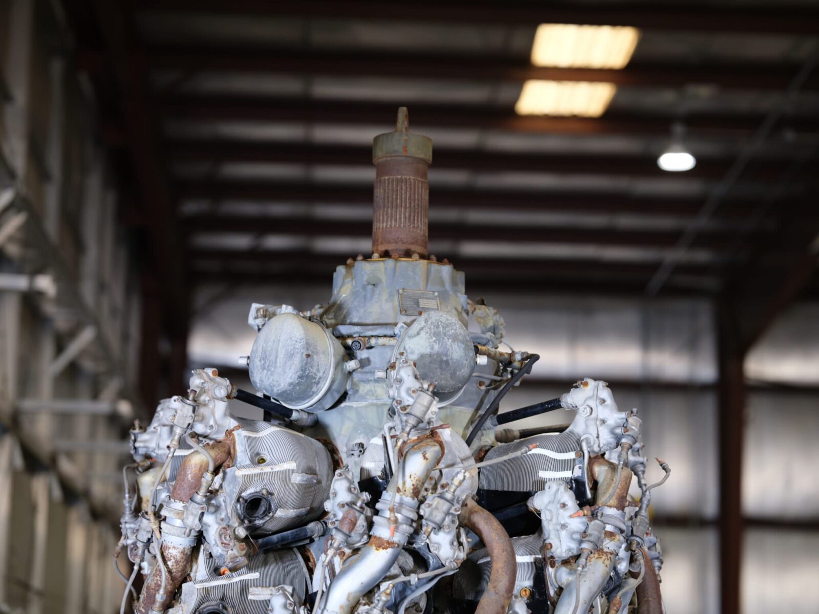 A 71.5 Liter 4,300 BHP Pratt & Whitney R-4360 Wasp Major 28 Cylinder Engine