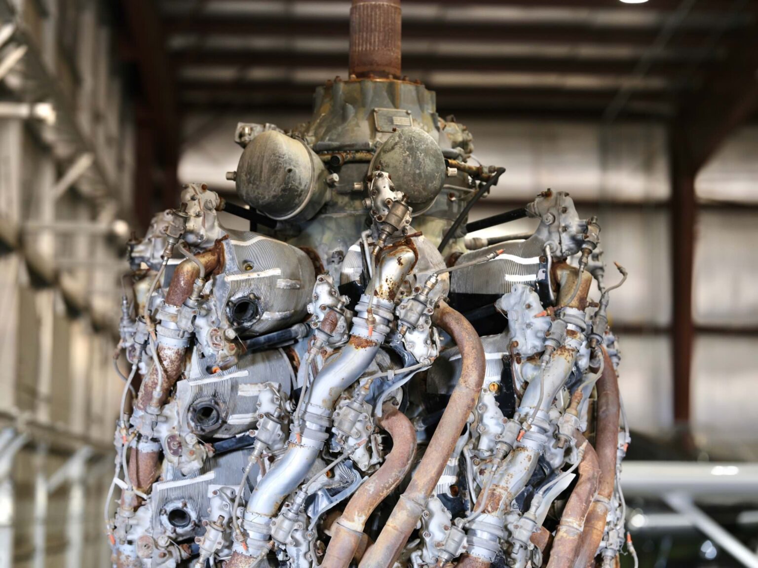 A 71.5 Liter 4,300 BHP Pratt & Whitney R-4360 Wasp Major 28 Cylinder Engine
