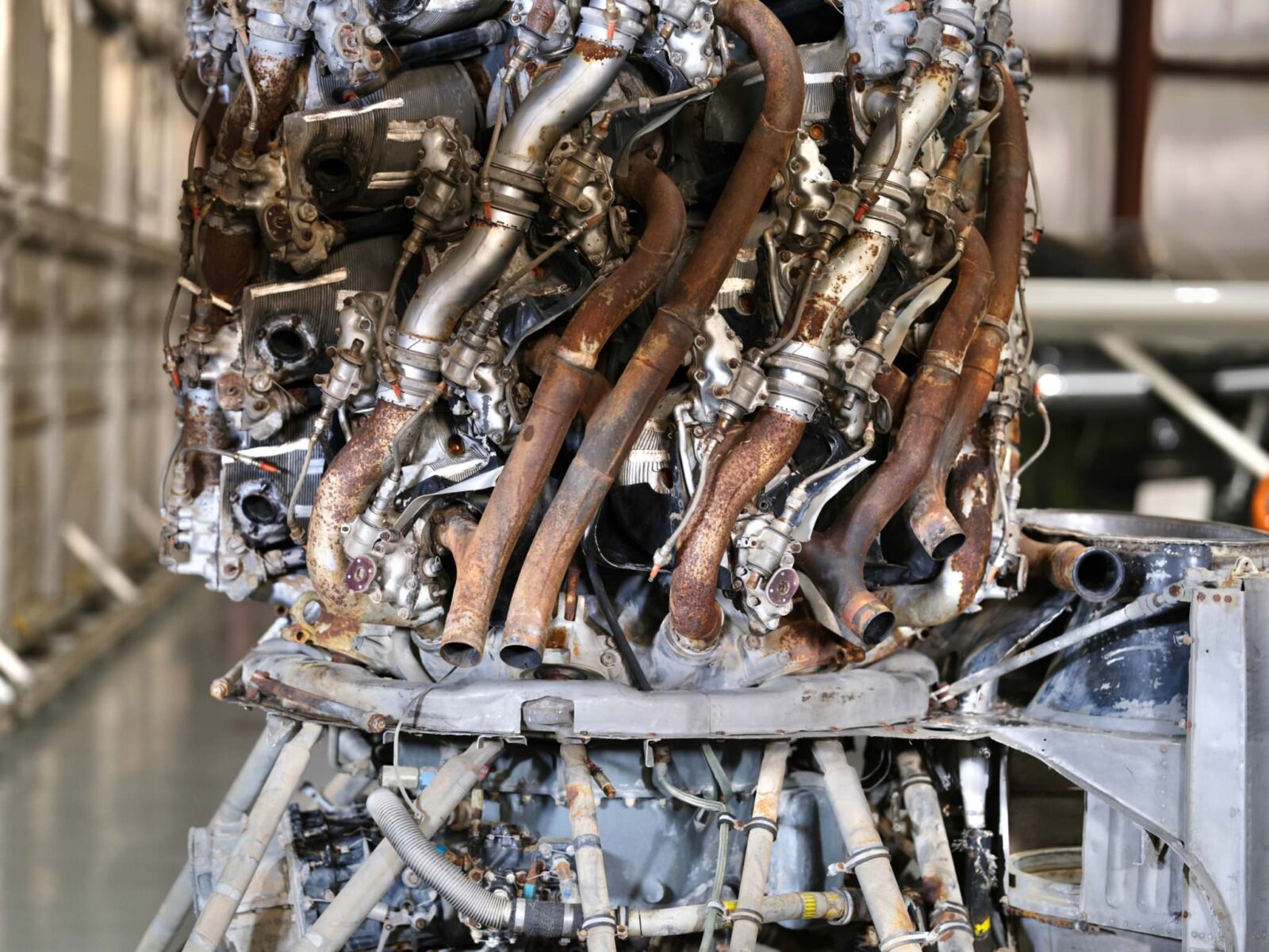A 71.5 Liter 4,300 BHP Pratt & Whitney R-4360 Wasp Major 28 Cylinder Engine